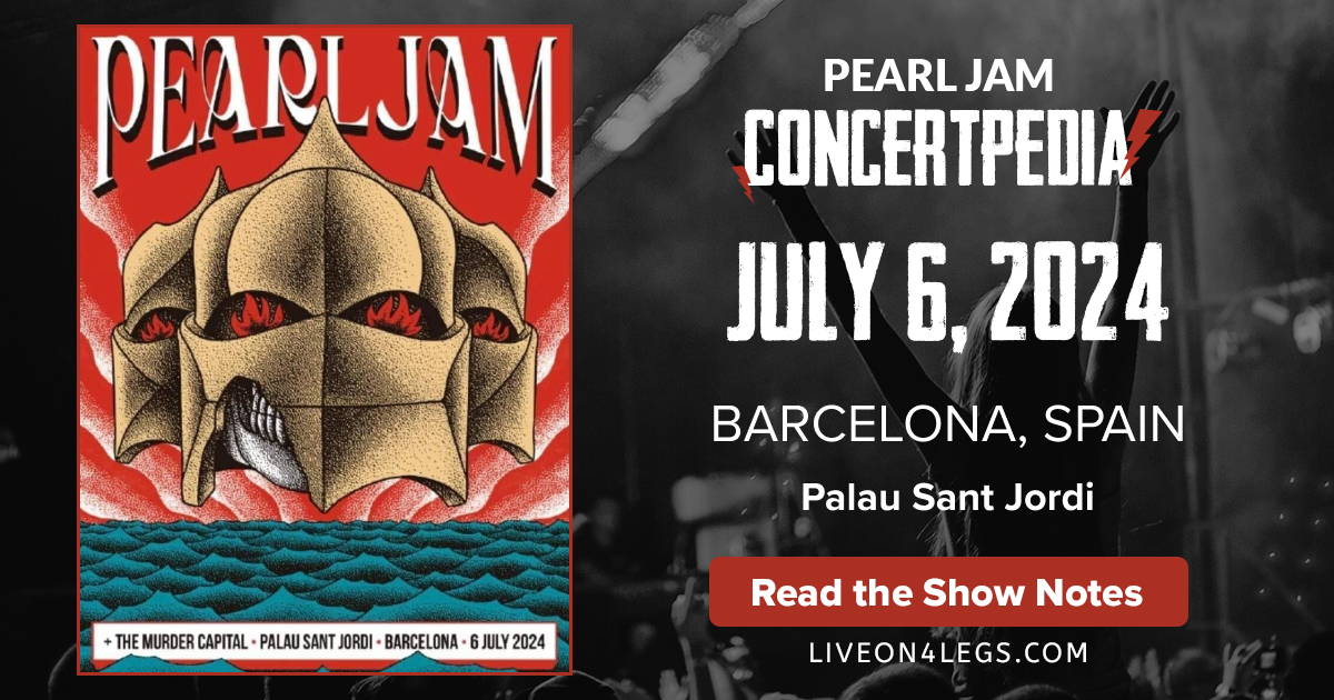 Pearl Jam Concert: July 6, 2024 - Palau Sant Jordi, Barcelona, ESP ...