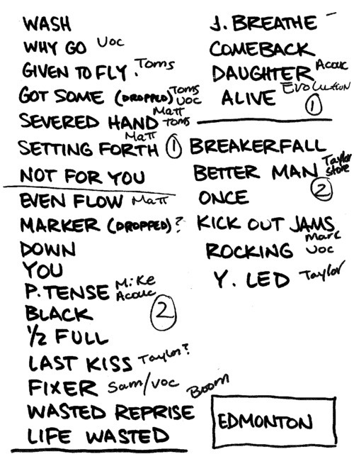 Pearl Jam Concert: September 23, 2011 - Rexall Place, Edmonton, AB, CAN ...