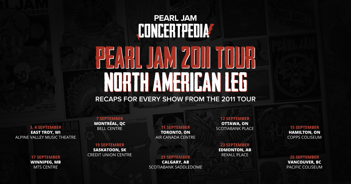 2011 Pearl Jam North American Concert Tour Dates & Show Reviews